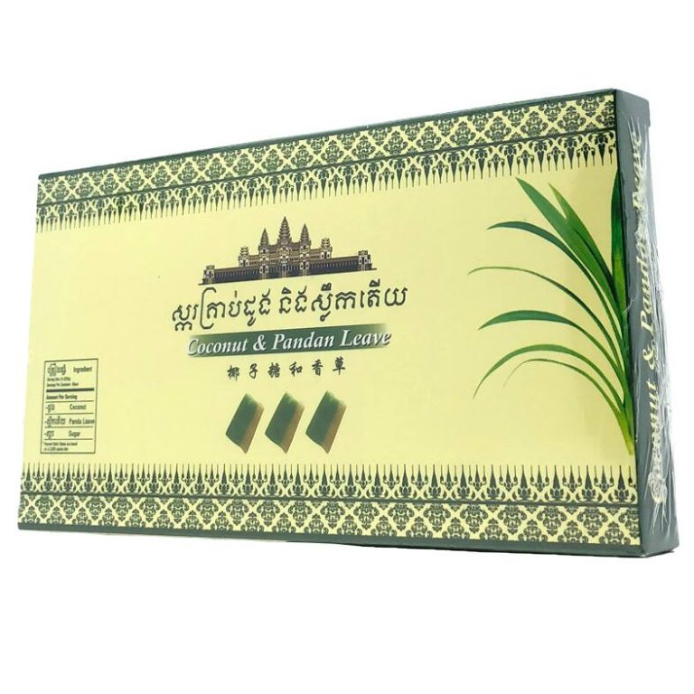ស្ករគ្រាប់ដូង ស្លឹកតើយ ប្រអប់ Coconut& pandan candy paper box - New ...